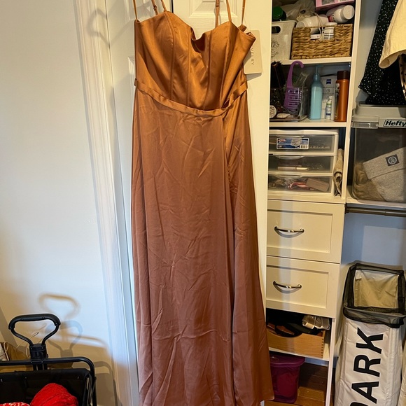 Revelry | Dresses | Copper Colored Corset Bridesmaid Gown | Poshmark